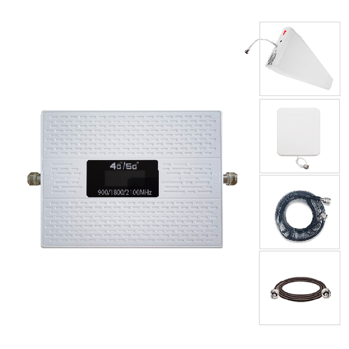 Lintratek 3G/4G/5G mobile phone signal booster & data complete kit area coverage 6500 sq.feet ...